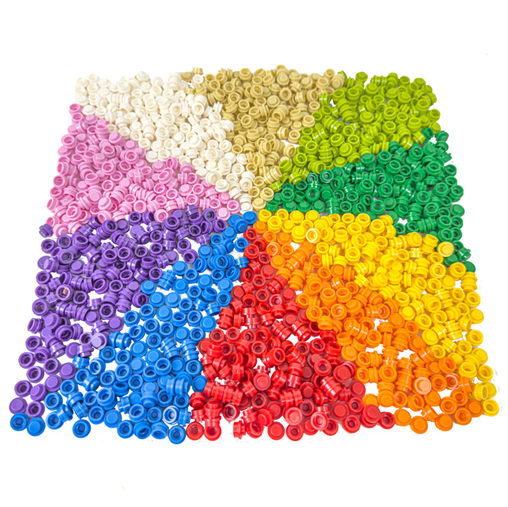 Minizfigs 1050PCS Multicolor 1×1 Round Plates | Bulk Building Blocks ...