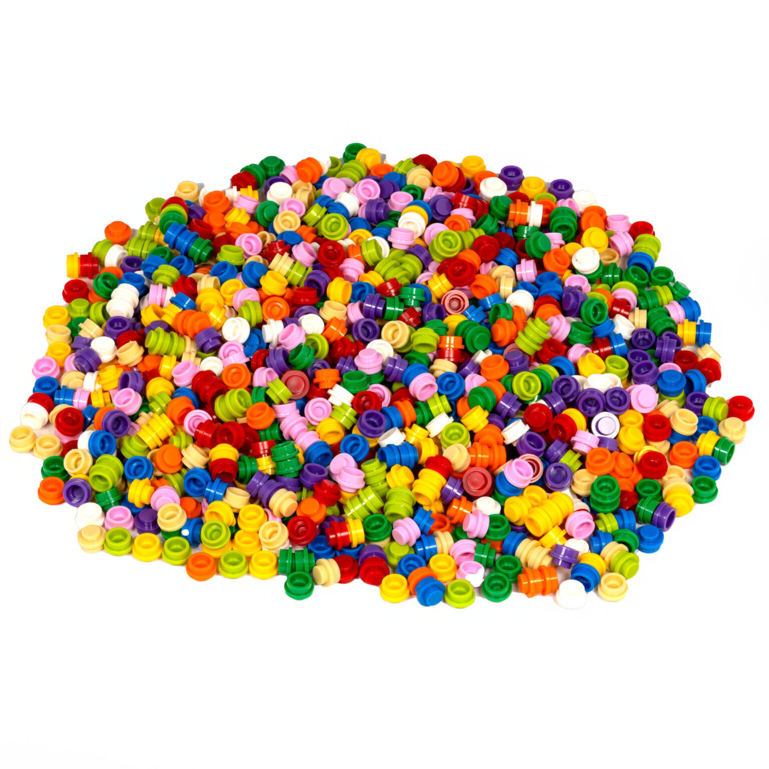 Minizfigs 1050PCS Multicolor 1×1 Round Plates | Bulk Building Blocks ...